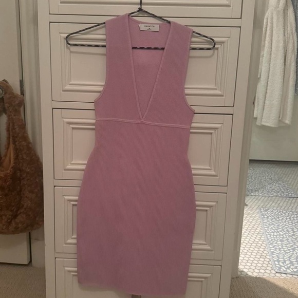 Aritzia | Dresses | Aritzia Pink Ribbed Sheath Mini Dress | Poshmark